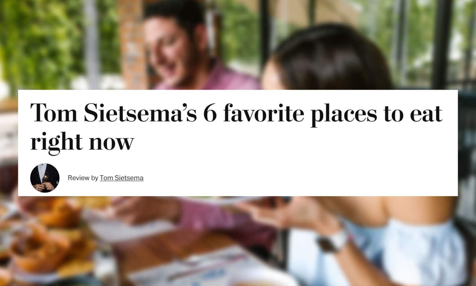 Streetsense Client, Zinnia, Featured In Tom Sietsema's Favorite Places ...
